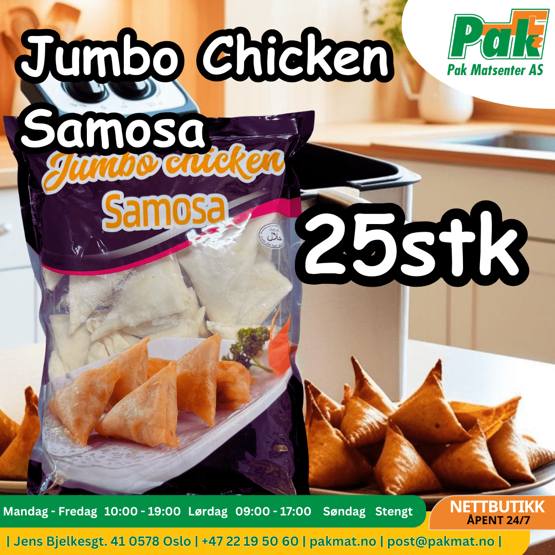 Jumbo Halal Chicken Samosa 25 STK – Pakmat